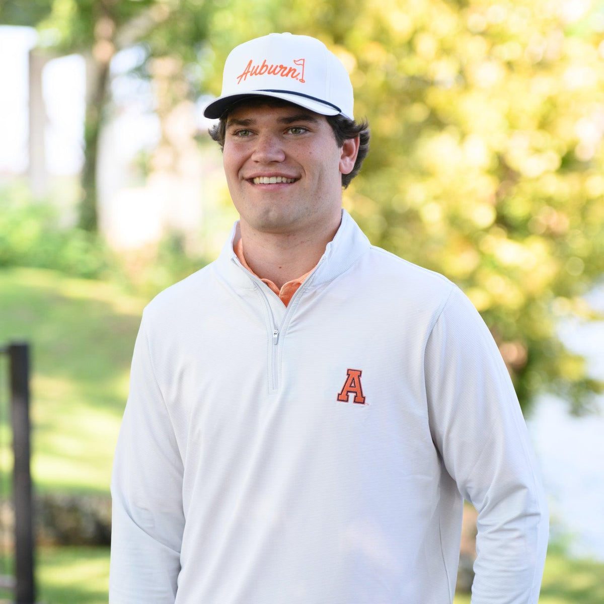 Auburn Pullover | Light Grey Performance Quarter Zip with Block A – JNJ ...