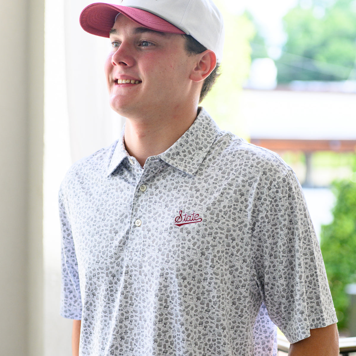 Mississippi State Script Polo | Tailgate Microprint Polo – JNJ Apparel ...